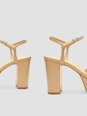 Schutz Keefa 100mm Leather Platform Sandals - Neutral