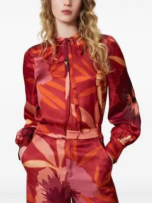 TWINSET Floral-print Satin Shirt