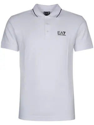 EA7 Logo-print Polo Shirt - White