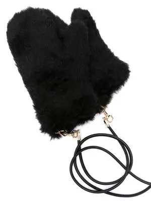 Max Mara Teddy-effect Gloves - Black