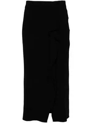 P.a.r.o.s.h Draped Midi Skirt - Black