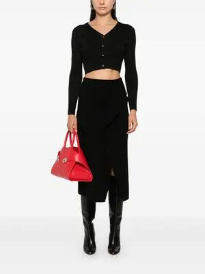 P.a.r.o.s.h Draped Midi Skirt - Black