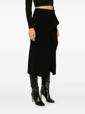 P.a.r.o.s.h Draped Midi Skirt - Black