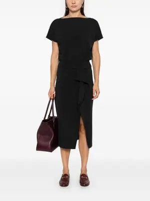 P.a.r.o.s.h Draped Midi Skirt - Grey
