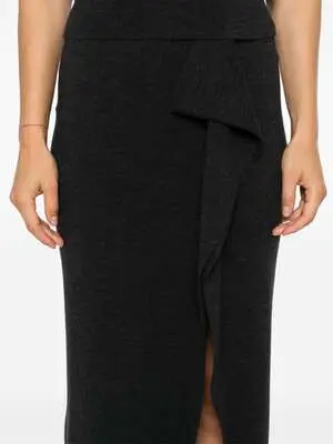P.a.r.o.s.h Draped Midi Skirt - Grey