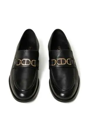 TWINSET Oval T Leather Loafers
