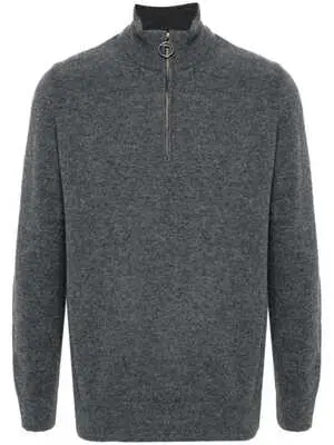 Barbour Wool Quarter Zip Sweater - Grey