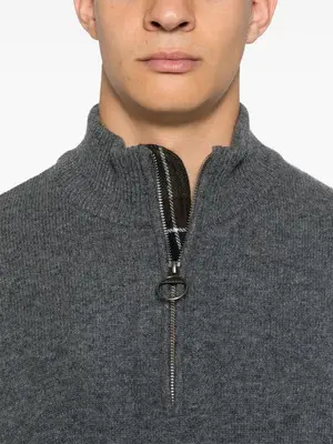 Barbour Wool Quarter Zip Sweater - Grey