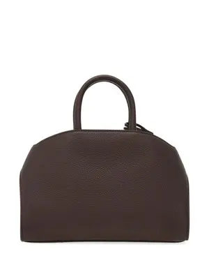 FERRAGAMO Gancini Buckle Leather Tote Bag - Brown