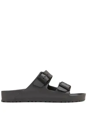 BIRKENSTOCK Logo-debossed Double-strap Slides - Black