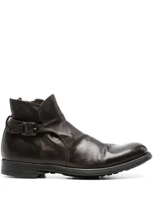 Officine Creative Buckle-strap Leather Ankle Boots