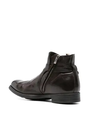 Officine Creative Buckle-strap Leather Ankle Boots