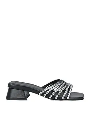 Sandro Leather Sandals With Appliqués