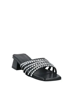 Sandro Leather Sandals With Appliqués