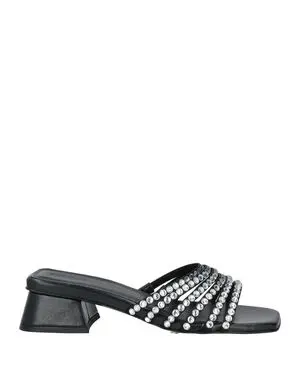 Sandro Leather Sandals With Appliqués