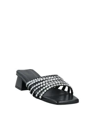 Sandro Leather Sandals With Appliqués