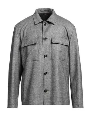 LARDINI Houndstooth Wool-cashmere Safari Jacket - Grey