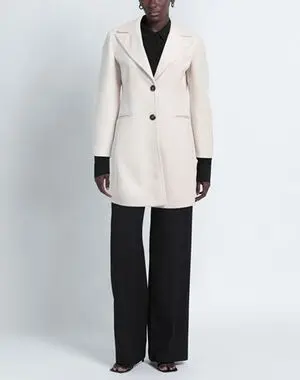 WHITE WISE Coat Camel Size Polyester, Viscose