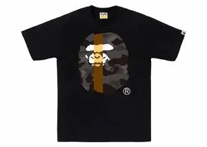 A BATHING APE Camo Transform Big Ape Head Tee Shirt - Black
