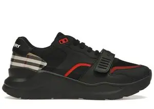 Burberry Check Suede Leather Sneakers - Black