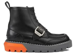 Gucci Lace-up Buckle Boots - Black/orange