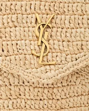 Saint Laurent Cassandre Raffia Envelope Pouch