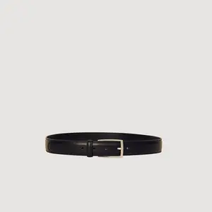 Sandro Smooth Leather Belt - Black