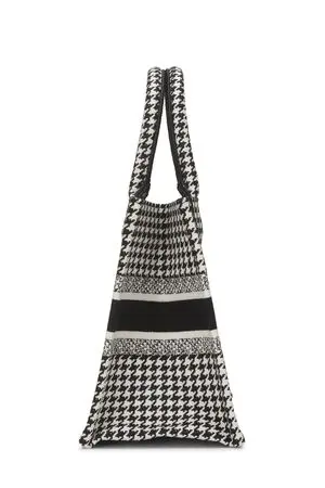 Dior Houndstooth Book Tote - Black