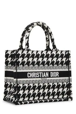 Dior Houndstooth Book Tote - Black