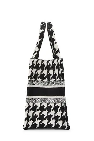 Dior Houndstooth Book Tote - Black