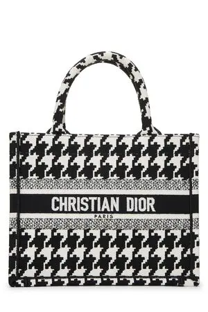 Dior Houndstooth Book Tote - Black