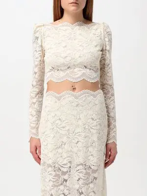 Rabanne PACO RABANNE Cropped Lace Top Ivory