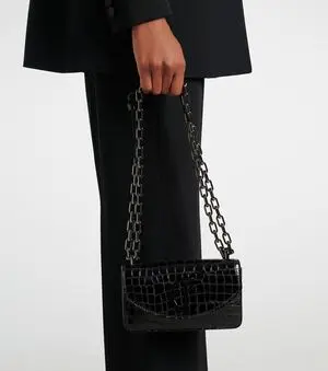 CHRISTIAN LOUBOUTIN Loubi54 Croc-effect Leather Shoulder Bag