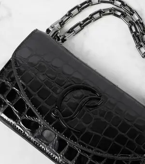 CHRISTIAN LOUBOUTIN Loubi54 Croc-effect Leather Shoulder Bag
