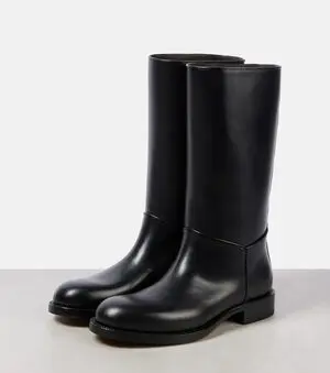 THE ROW Nobilis Leather Knee-high Boots - Black