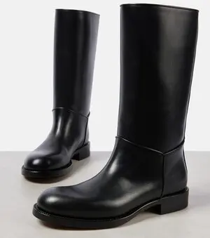 THE ROW Nobilis Leather Knee-high Boots - Black