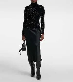 XU ZHI Sequined Top - Black