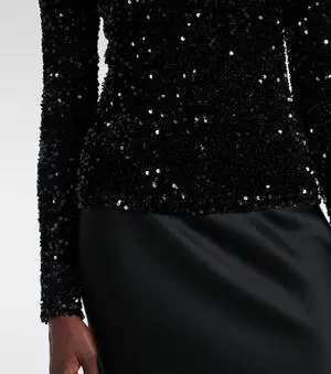 XU ZHI Sequined Top - Black