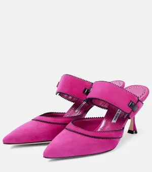Manolo Blahnik Brontiamusa 70 Suede Mules