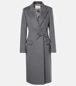 Valentino Garavani Bow-detail Wool And Cashmere Coat
