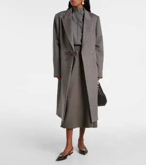 Valentino Garavani Bow-detail Wool And Cashmere Coat