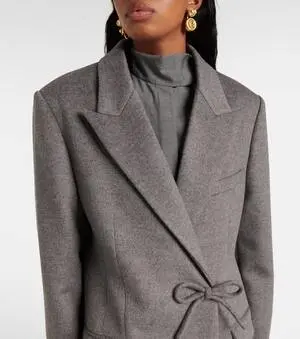 Valentino Garavani Bow-detail Wool And Cashmere Coat