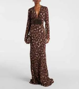 Dries Van Noten Printed Silk Gown