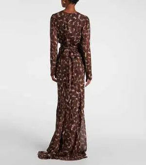 Dries Van Noten Printed Silk Gown