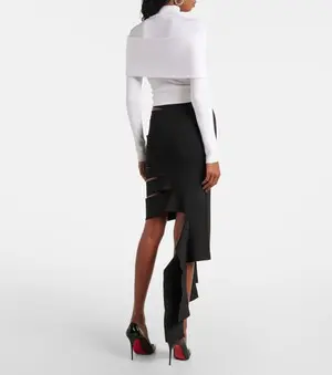 MUGLER Asymmetric Cutout Midi Skirt