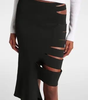 MUGLER Asymmetric Cutout Midi Skirt