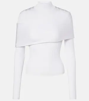 MUGLER Ribbed-knit Top