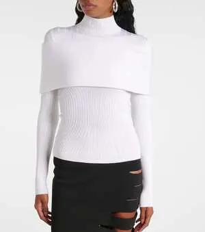 MUGLER Ribbed-knit Top