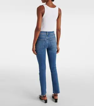 FRAME Le High Straight Slim Jeans - Blue