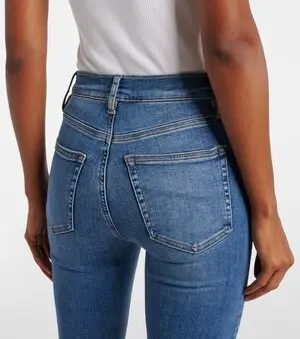 FRAME Le High Straight Slim Jeans - Blue